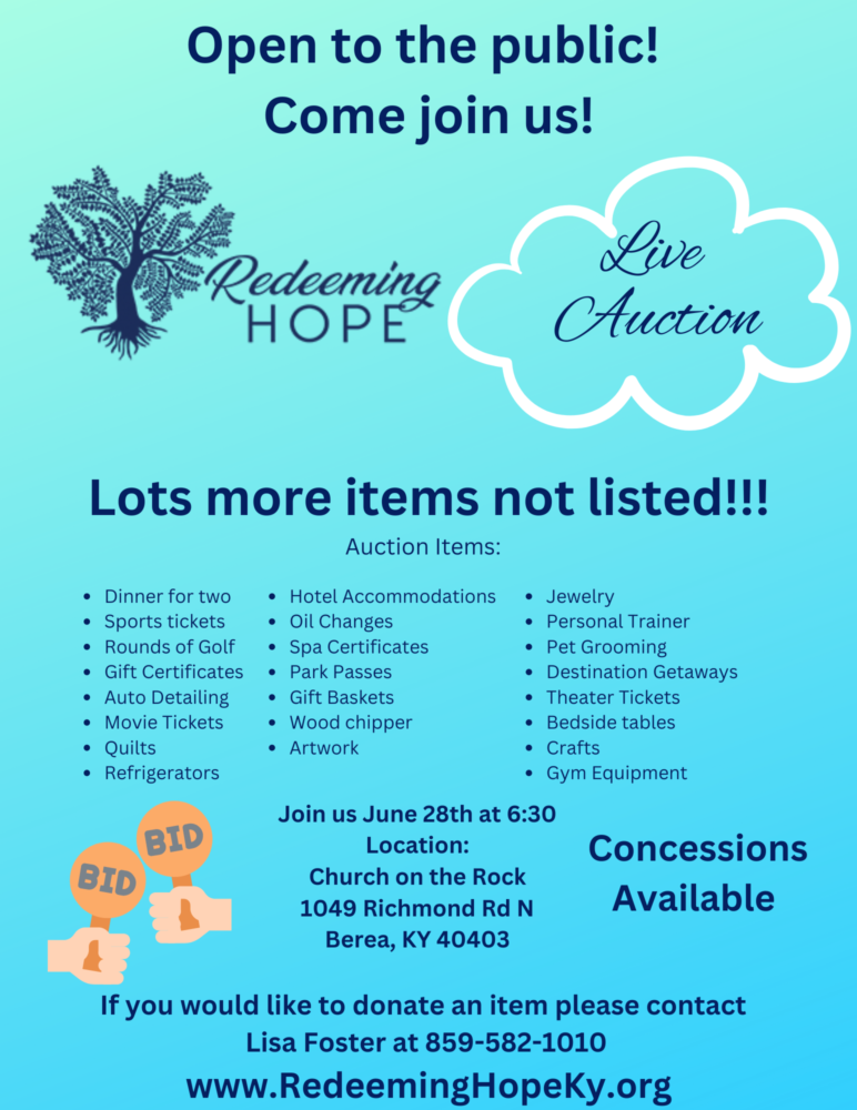 Our Calendar of Events & Fundraisers - Redeeming Hope Non-Profit